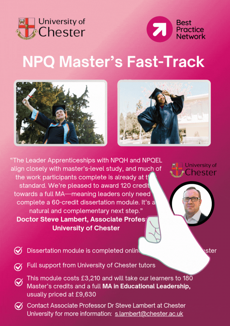Leaders Apprenticeships with NPQ - NPQSL + NPQEL | Best Practice Network