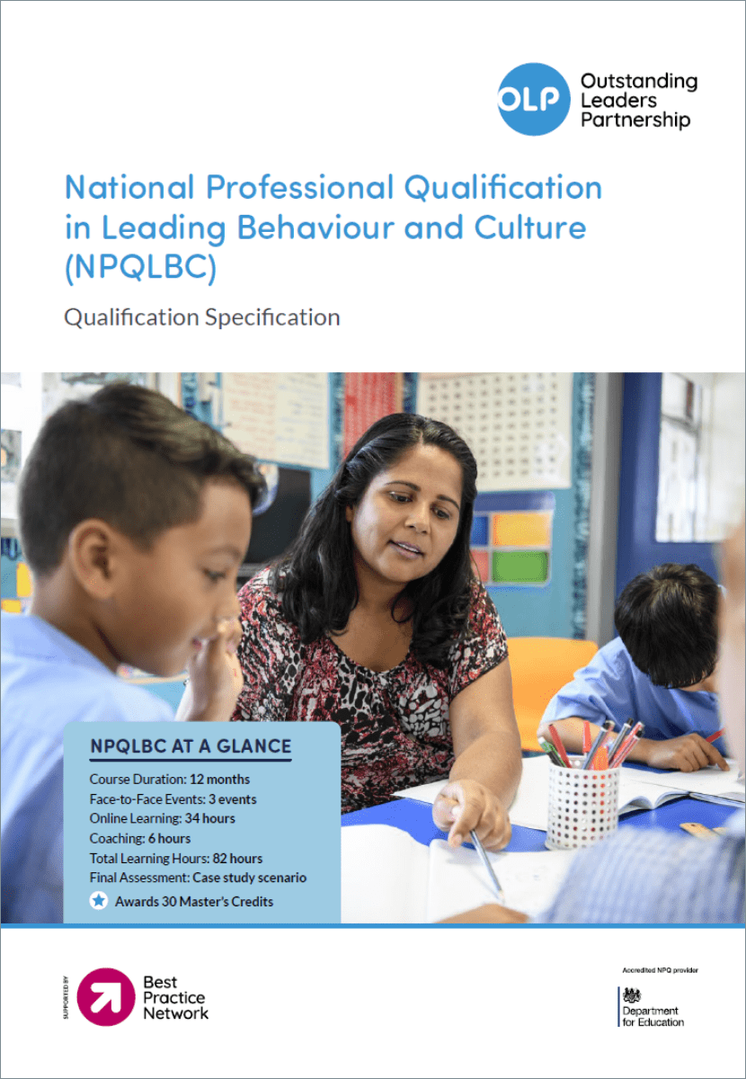 NPQ for Leading Behaviour and Culture (NPQLBC) | Best Practice Network